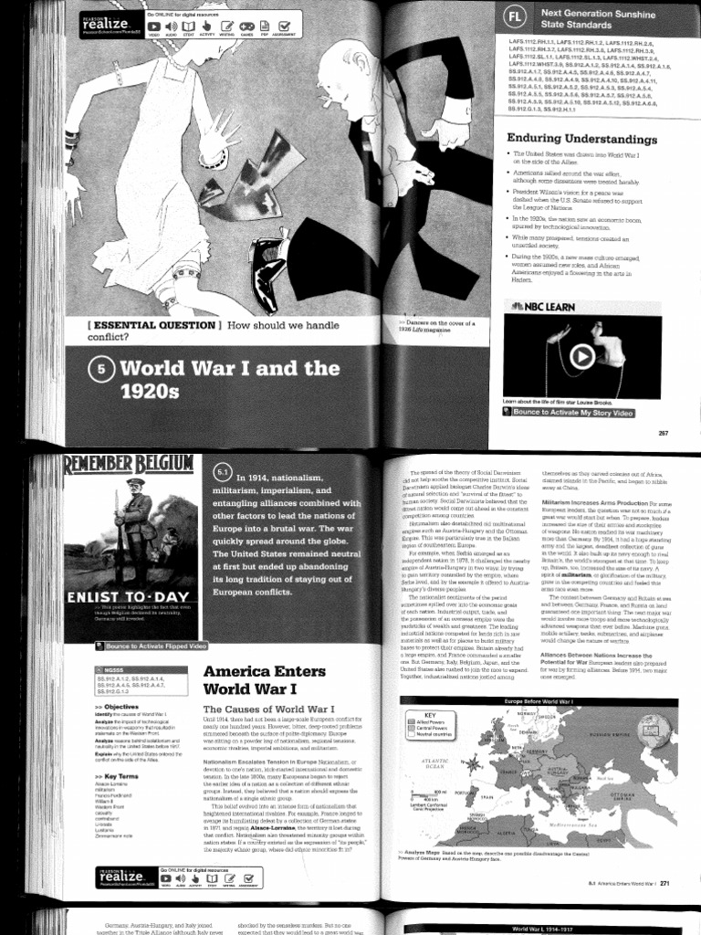 Topic 5 World War I and The 1920s | PDF