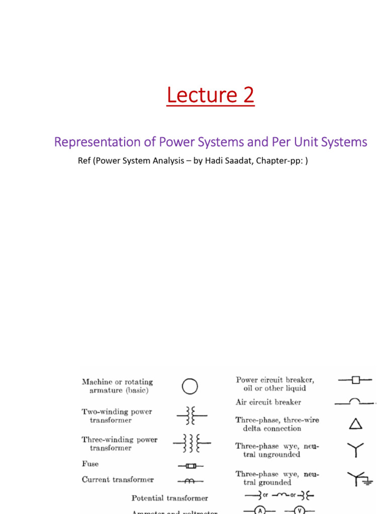 Lecture 2 Representation of Power System and PU Computation 1 | PDF ...