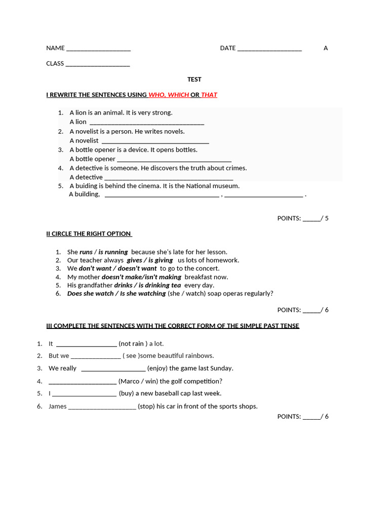 8 Raz Test | PDF