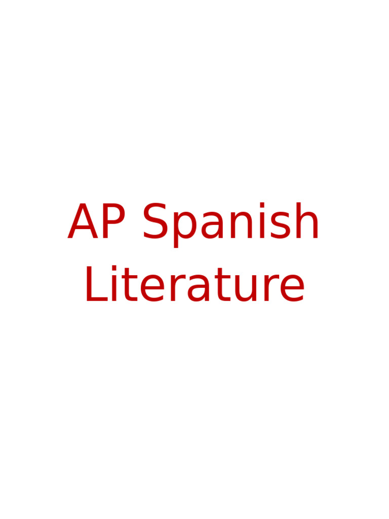 AP Spanish Literature STUDY GUIDE | PDF | España | Narración