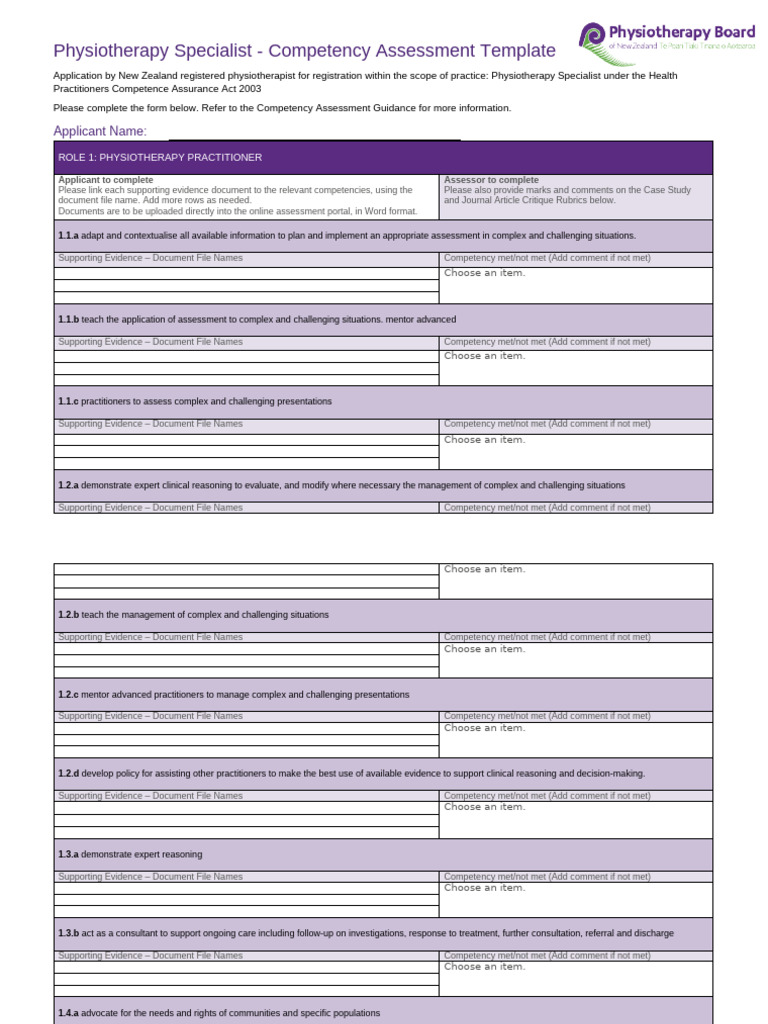Competency Assessment Template For Specialist Scope | PDF | Knowledge ...