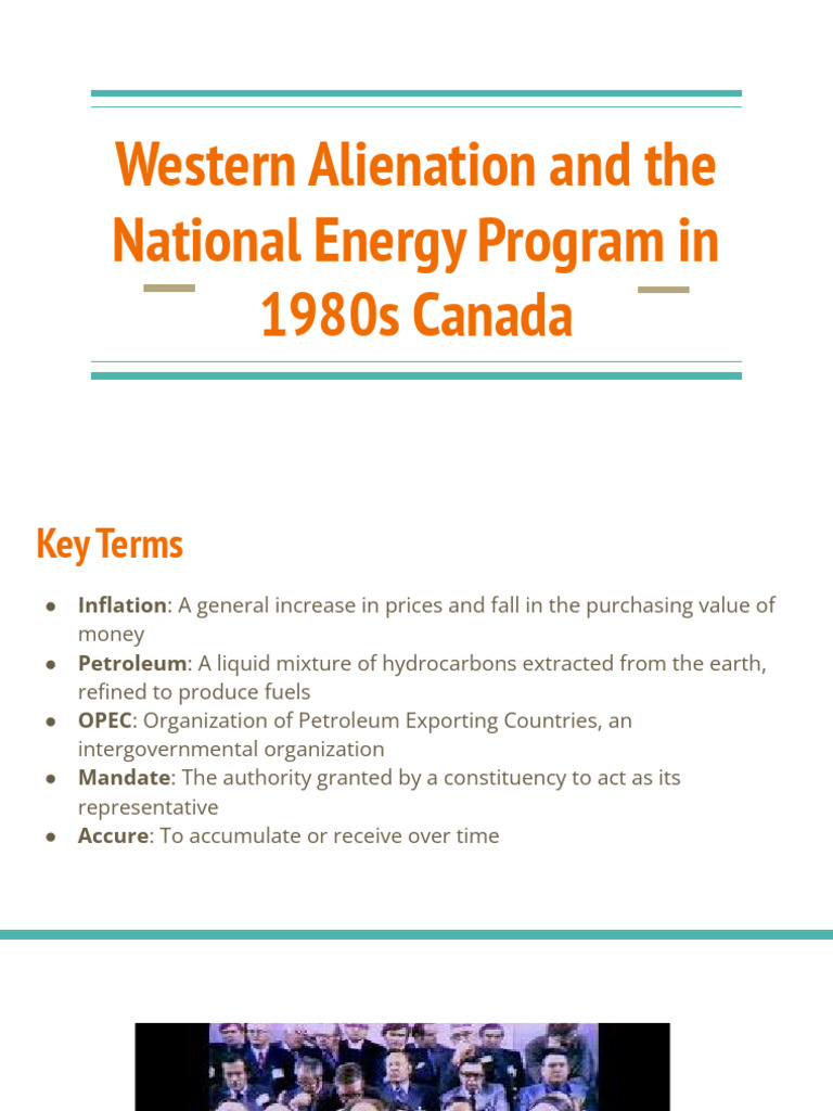 4.8 Western Alienation and The National Energy Program in 1980s Canada ...