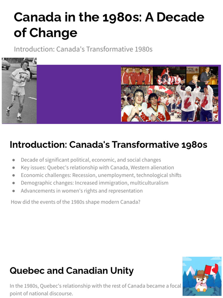 4.6 Canada in The 1980s - A Decade of Change | PDF | Canada | Recession