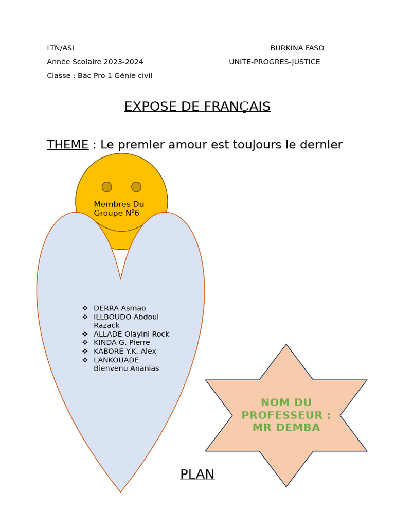 Analyse de "Le premier amour" de LALEYE | PDF | Amour