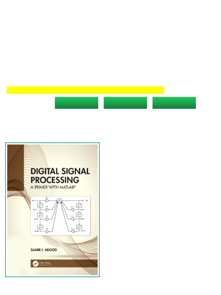 (Ebook) Digital Signal Processing-A Primer With MATLAB® by Samir I. Abood (Author) ISBN ...