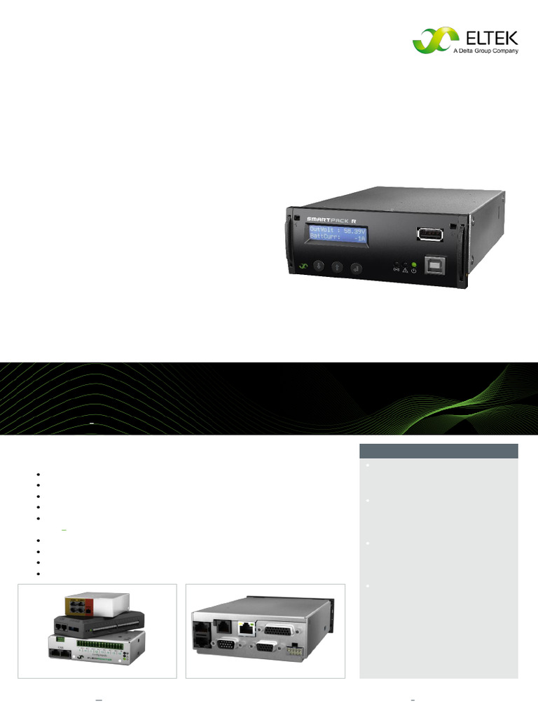 Datasheet Eltek Smartpack R Controller | PDF | Usb | 4 G