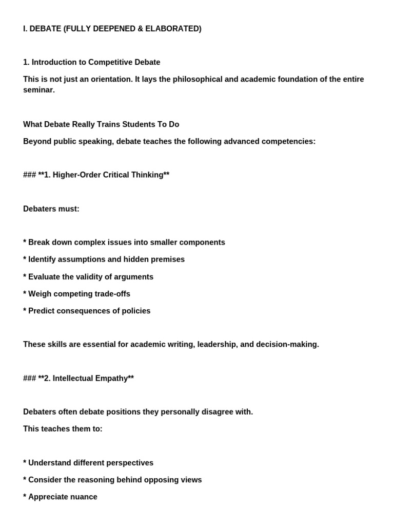 Debate and Journalism Seminar | PDF | Argument | Journalism