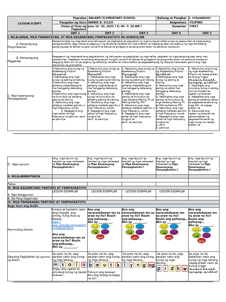 Filipino DLL Q1 Week 1 | PDF