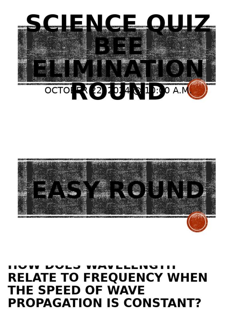 Science Quiz: Elimination Round 2024 | PDF | Gases | Adaptation