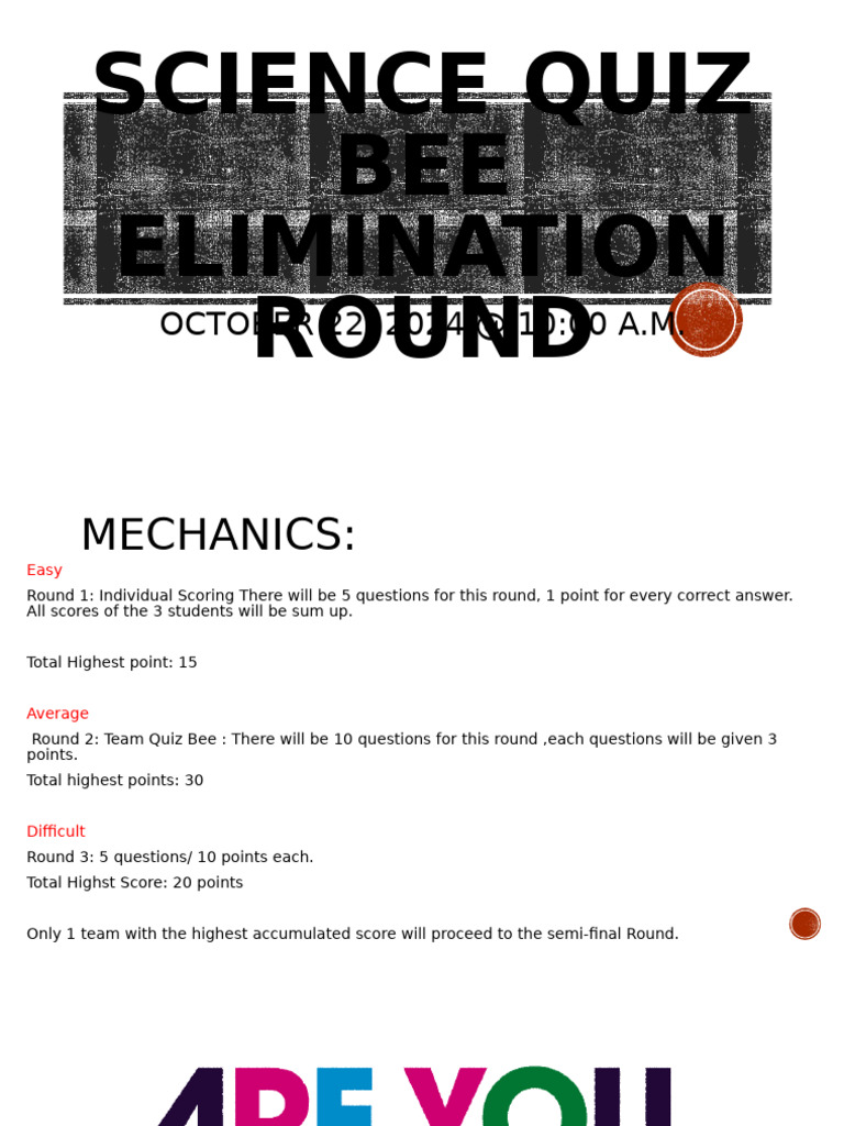 Science quiz bee Elimination Round 3 TEAMS | PDF | Ultraviolet | Radiation