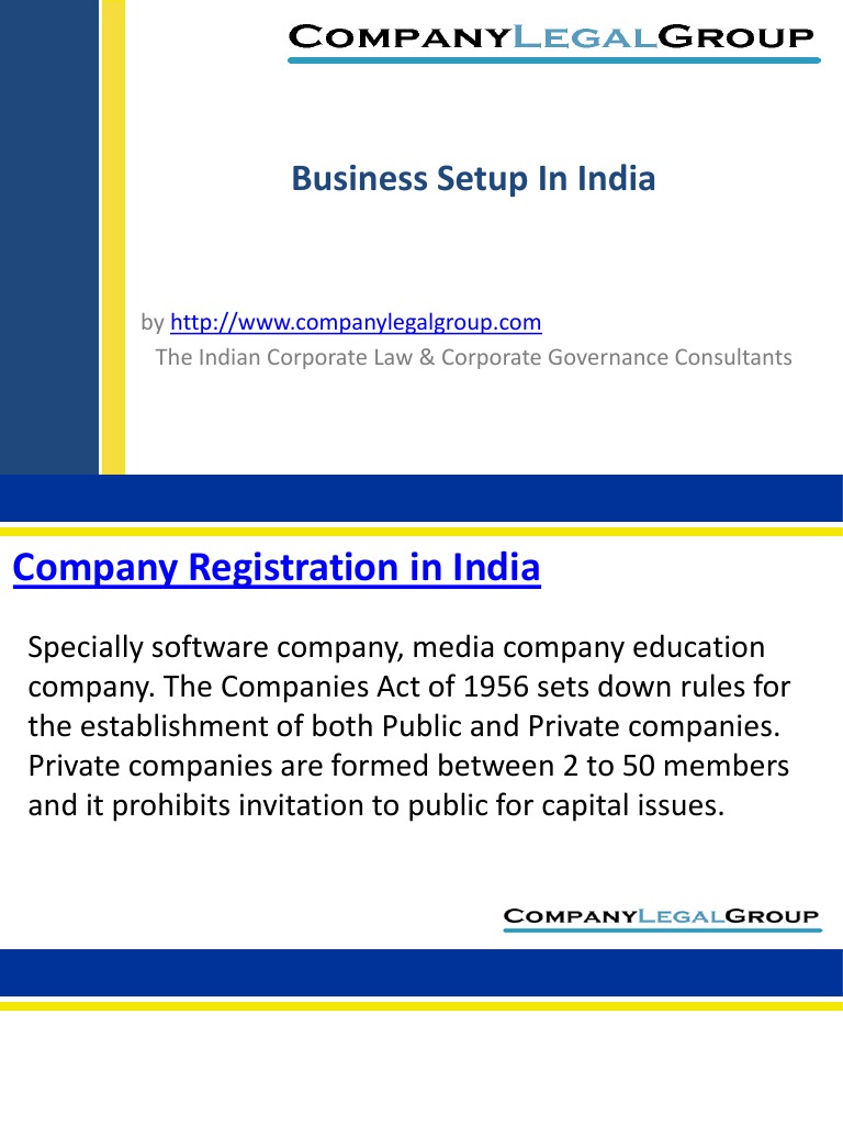 Business Setup in India | PDF | Corporations | Corporate Law