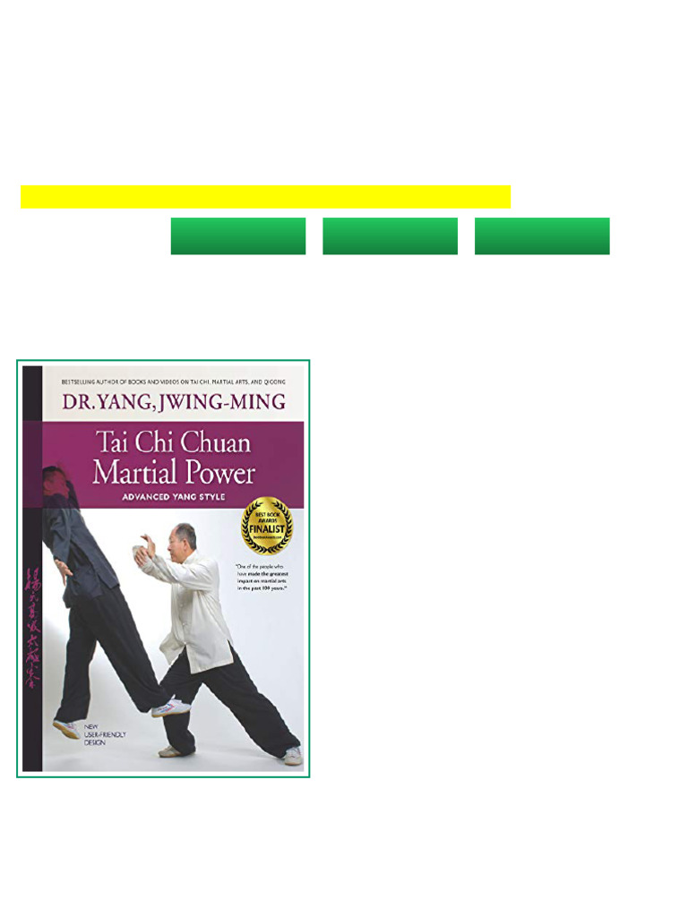 Tai Chi Chuan Martial Power Advanced Yang Style 3rd Edition Yang Ph.D ...