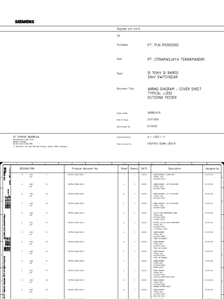 Schematic Kubikel Outgoing Siemens GI Baros | PDF