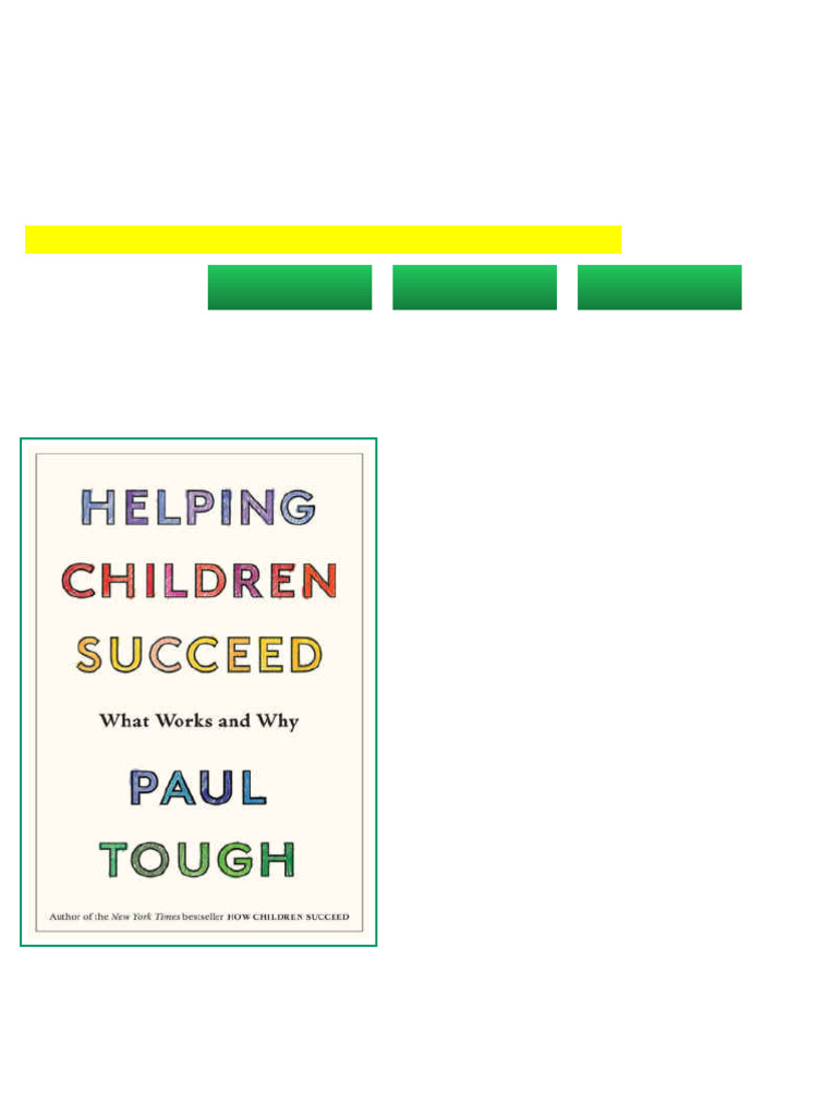 (Ebook) Helping Children Succeed: What Works and Why by Paul Tough ISBN ...
