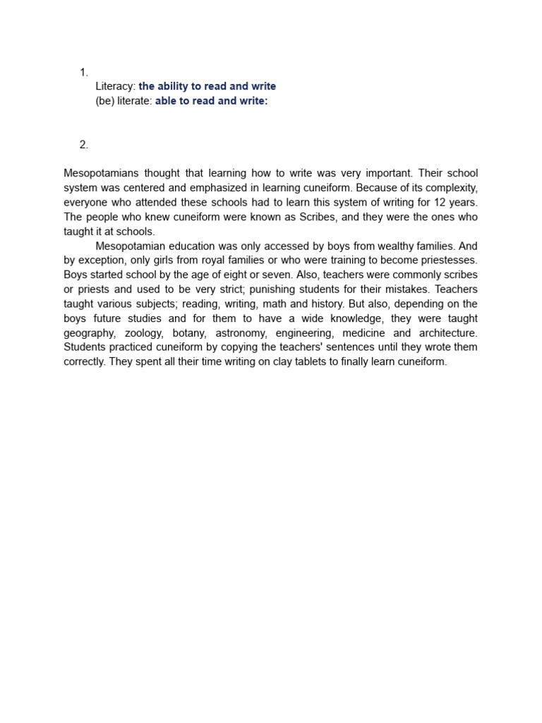 Mía NUÑEZ - Sumerian Education (Individual) | PDF