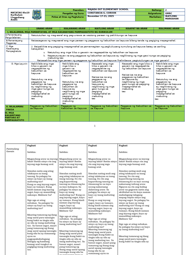 GMRC Q3 - Week 2 | PDF