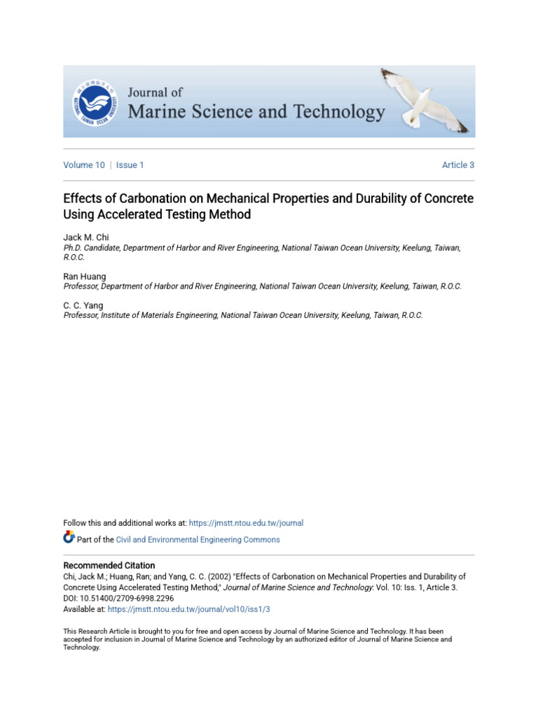 Effects of Carbonation On Mechanical Properties and Durability of | PDF ...