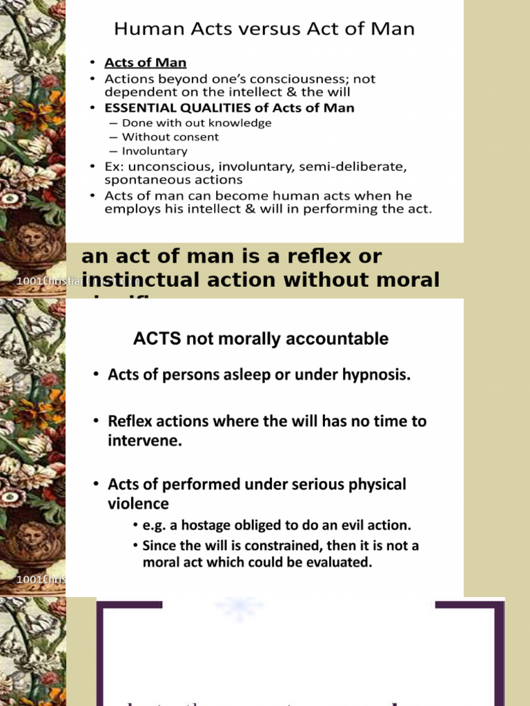 Human Act Vs Act of Manelements of Freedom | PDF | Morality | Free Will