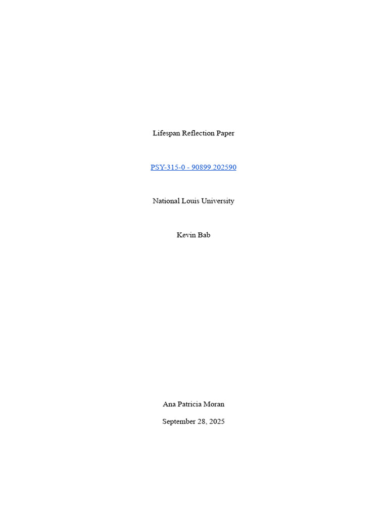 Lifespan Development: Identity Reflection | PDF | Attachment Theory ...