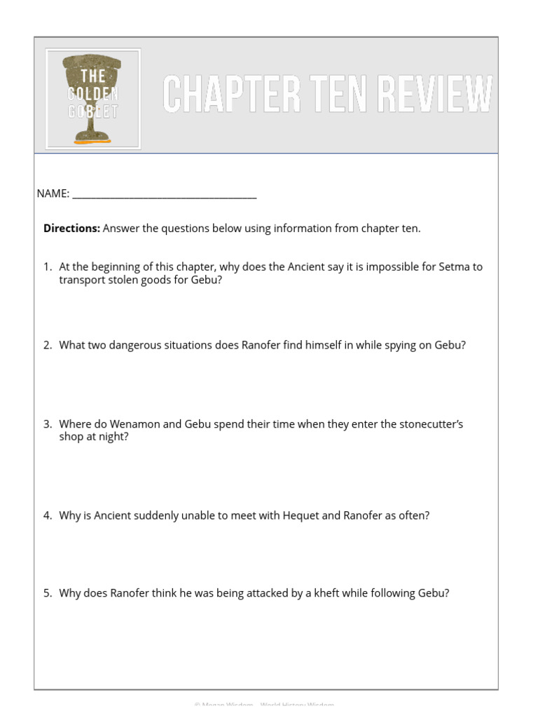 Chapter 10 Analysis: Ranofer's Challenges | PDF