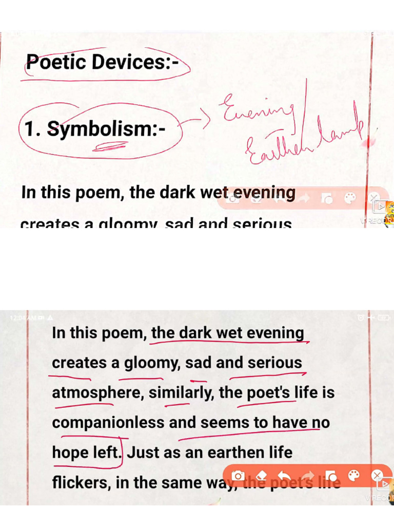 Poetic Devices of An Evening Wet With Rain | PDF