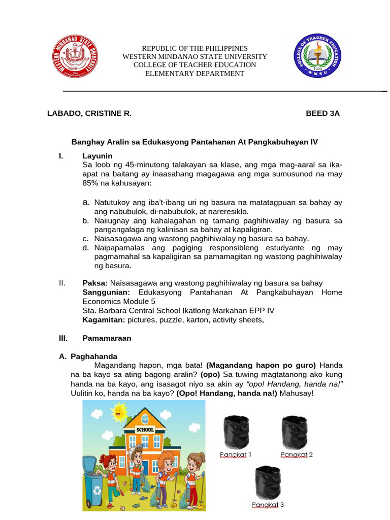 Lesson Plan in Teaching EPP-IV-LABADO-final | PDF