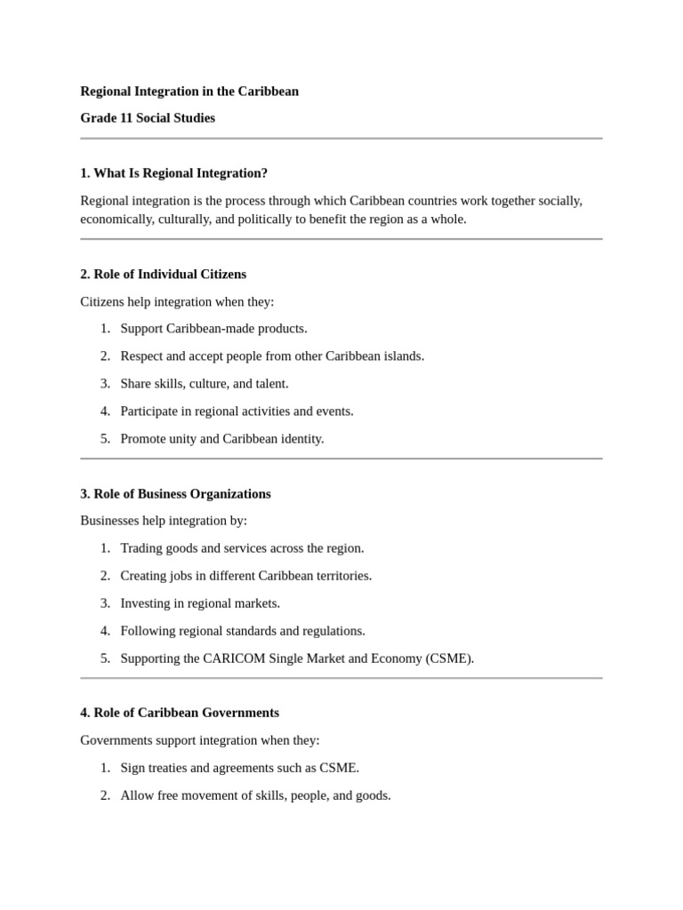 Understanding Caribbean Regional Integration | PDF