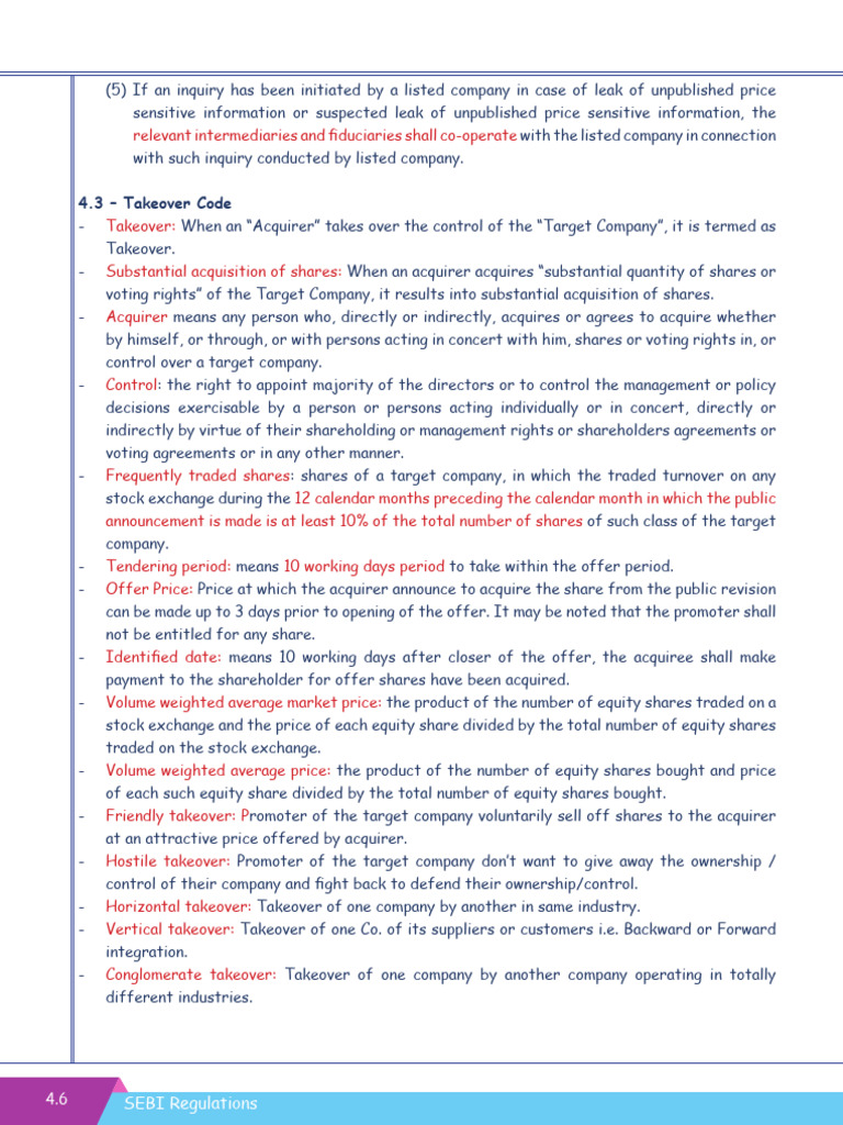 CMA Final Law Summary Notes-201-253 | PDF | Takeover | Auction