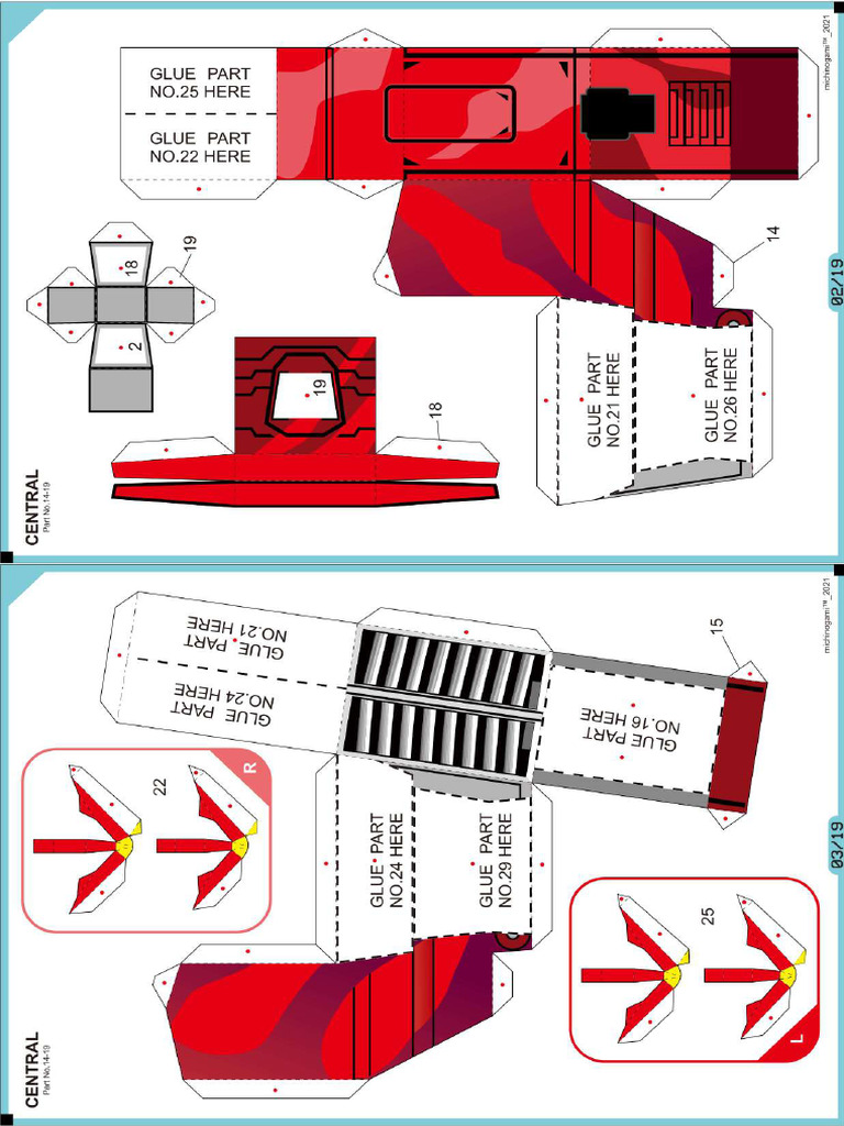 Michinogami Optimus Prime Papercraft Part 2-3 | PDF