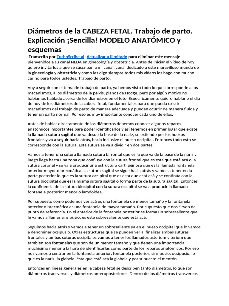 Diámetros de La CABEZA FETAL. Trabajo de Parto. Explicación ¡Sencilla ...