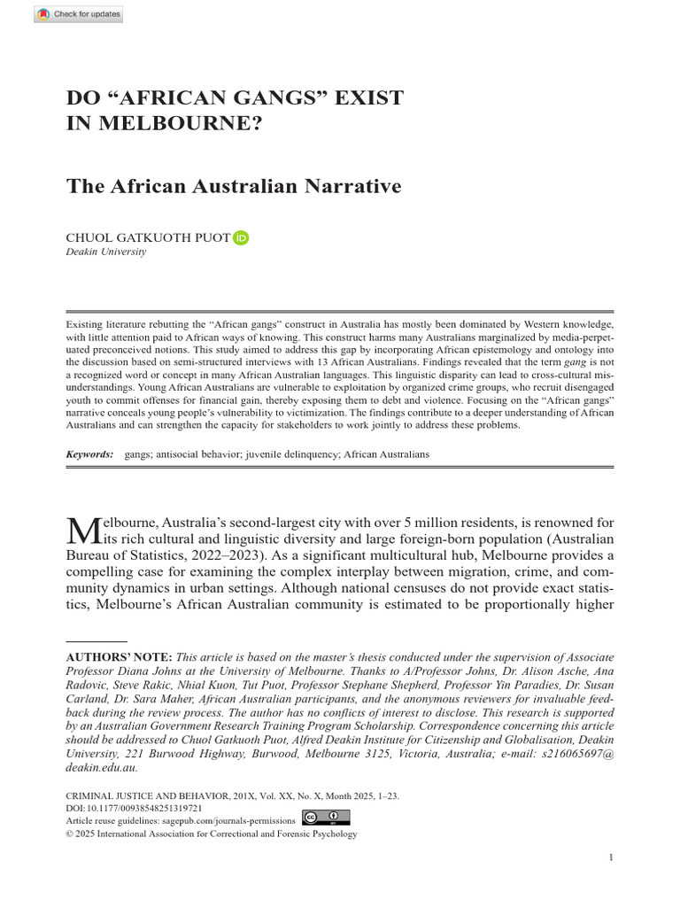Do African Gangs Exist in Melbourne The African Australian Narrative ...