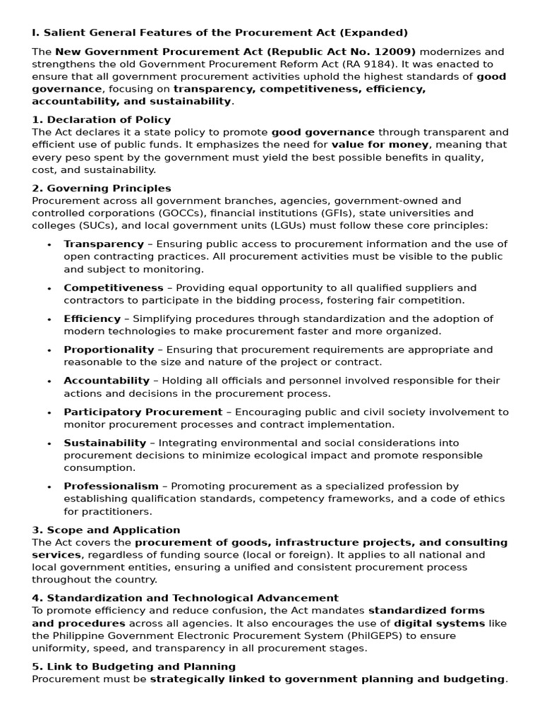 RA 12009 Procurement Law | PDF | Procurement | Governance