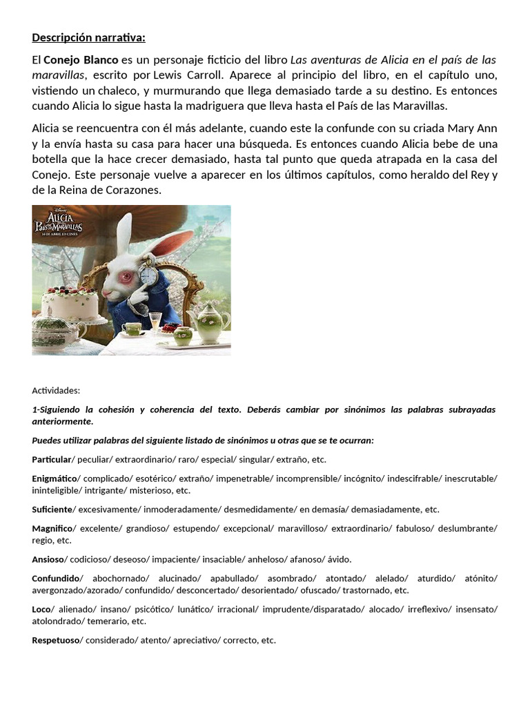 El Conejo Blanco LJ Ratón | PDF | Novelas de fantasía inglesas | Lewis ...