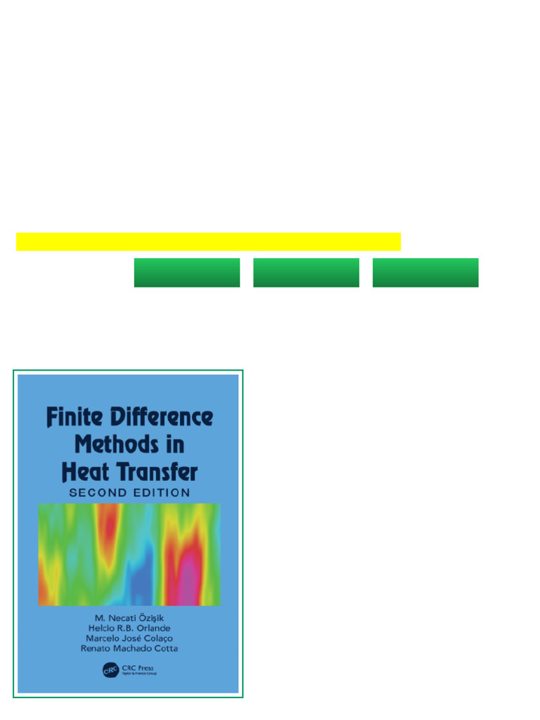 (Ebook) Finite Difference Methods in Heat Transfer, Second Edition by M ...