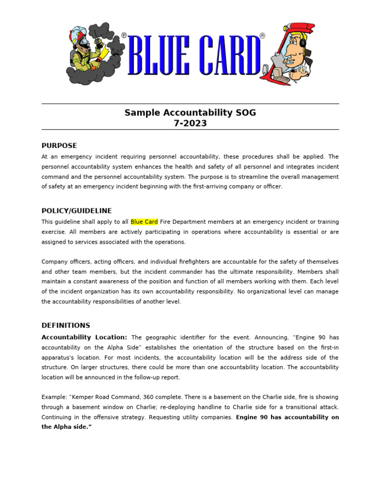 Emergency Incident Accountability Guidelines | PDF | Firefighter ...