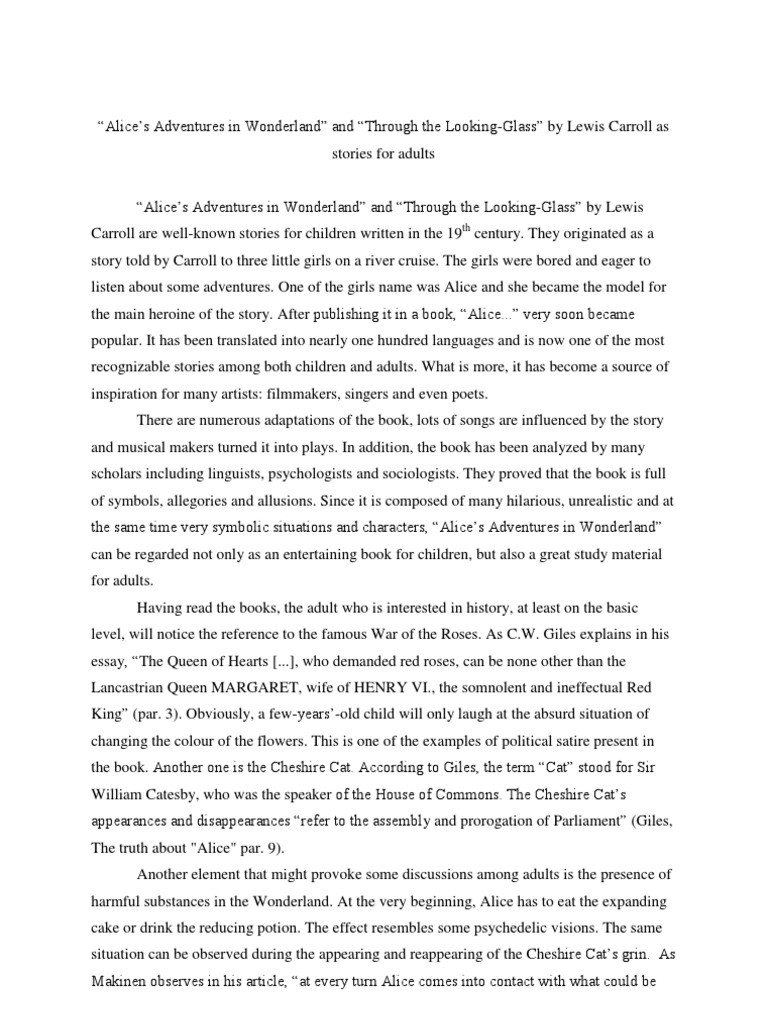 Alice's Adventures in Wonderland" and "Through the Looking-Glass | PDF ...