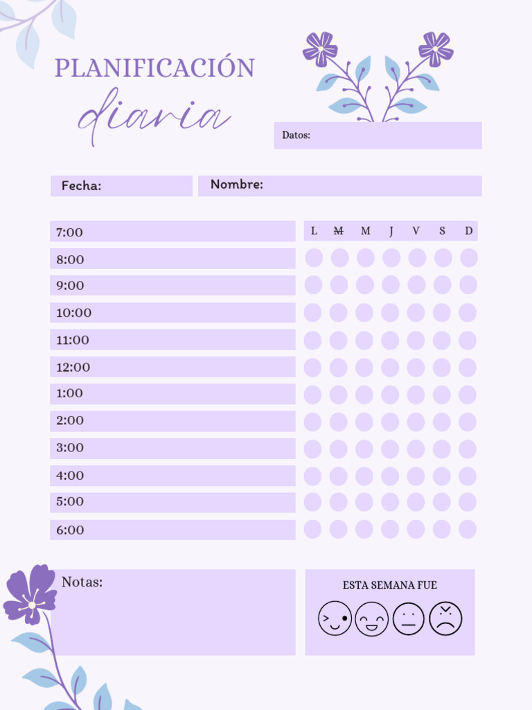 Planner Floral Lila | PDF