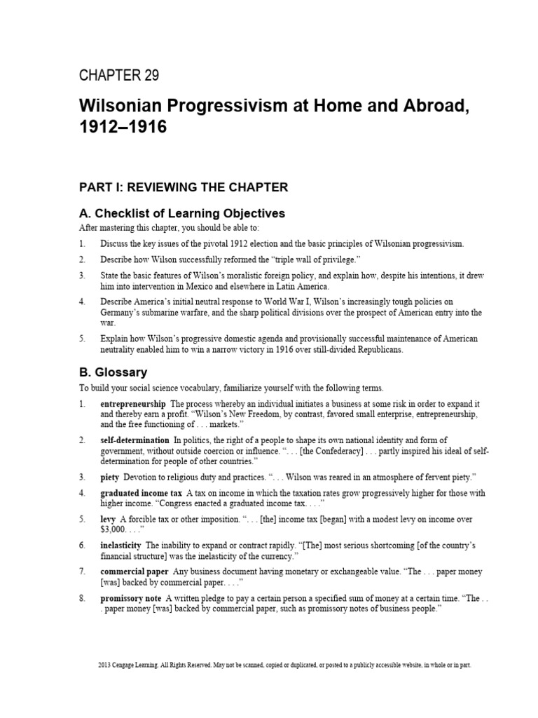 IIH - CH 29 - The American Pageant - Review Packet | PDF | Woodrow ...