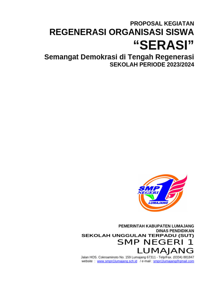 Regenerasi OSIS SMPN 1 Lumajang 2023/2024 | PDF