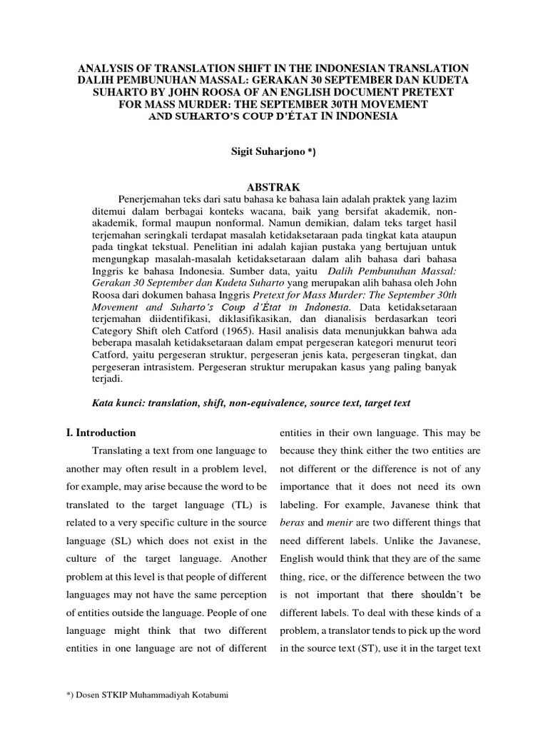 Analysis of Translation Shift in The Ind Cd6ea4ad | PDF | Translations ...