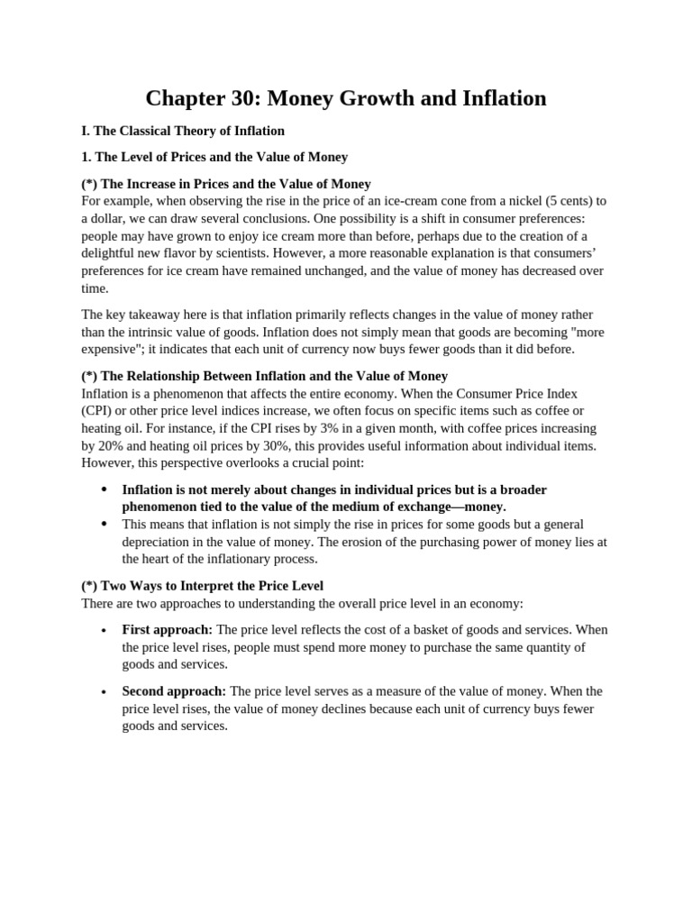 Inflation and Money Value Explained | PDF | Inflation | Money Supply