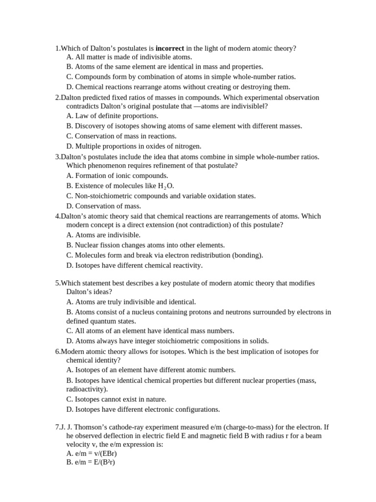 Chem Work Sheet G-11 2018 | PDF | Atoms | Chemical Compounds