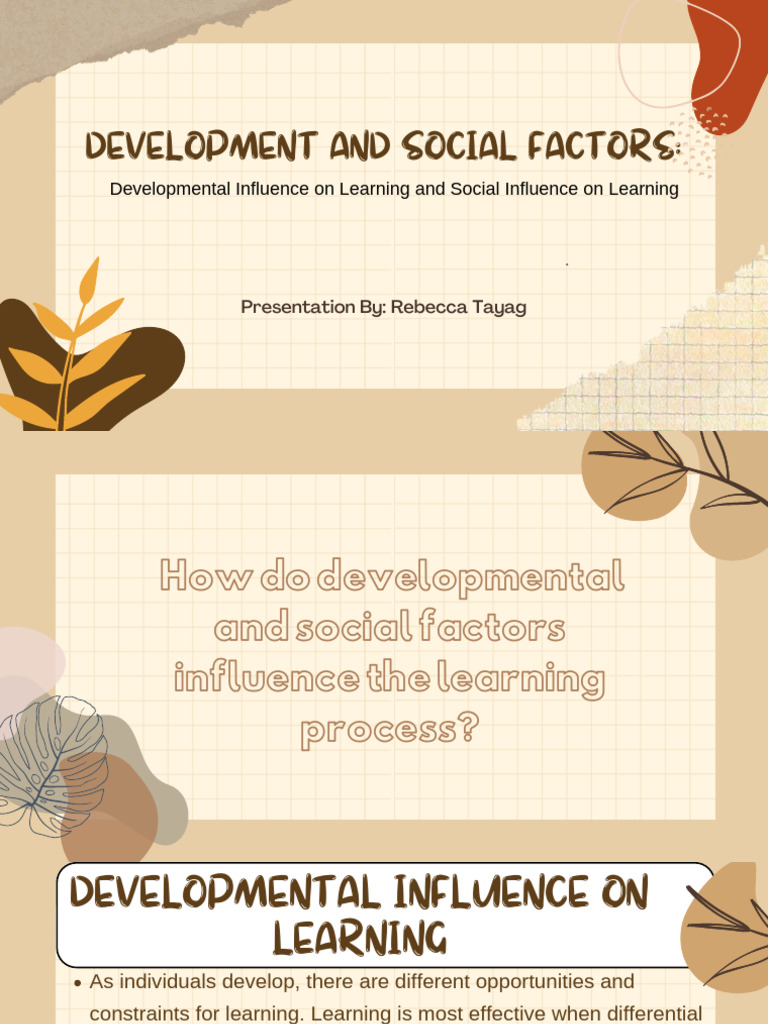Developmental and Social Learning Factors | PDF | Learning | Teachers
