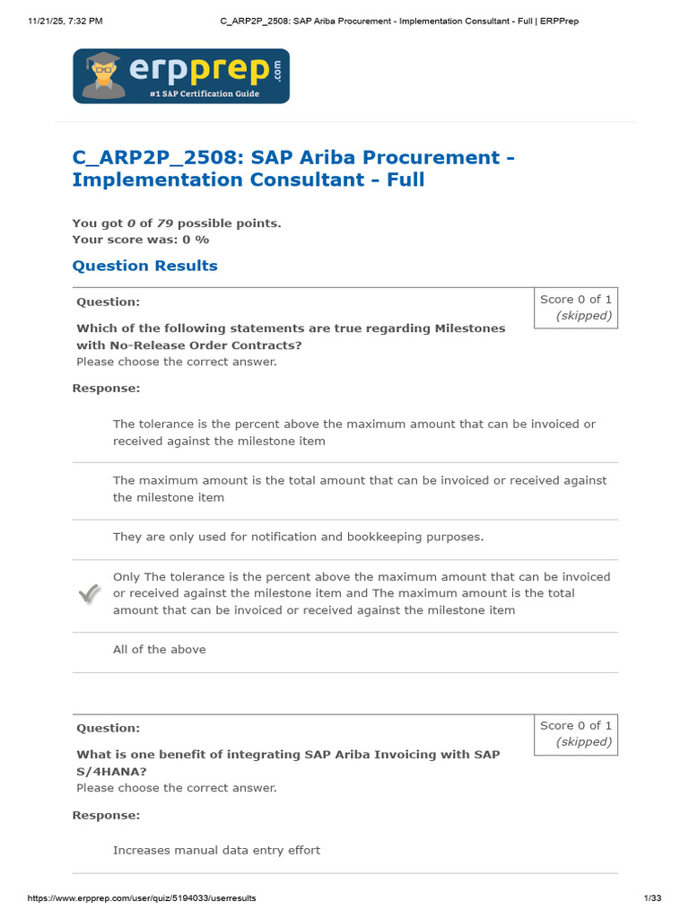 SAP Ariba Procurement Exam Guide | PDF | Invoice | Procurement