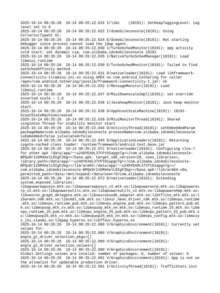 2025-10-14 Android Log | PDF | Android (Operating System) | Computer Engineering