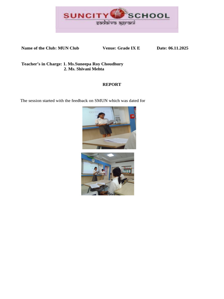 31 10 2025 Mun Club Report | PDF