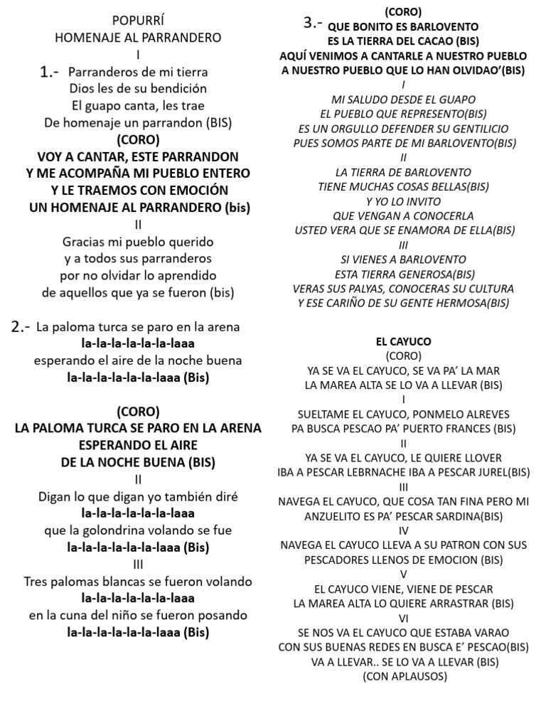 Cancionero El Guapo Canta Sinfonico | PDF