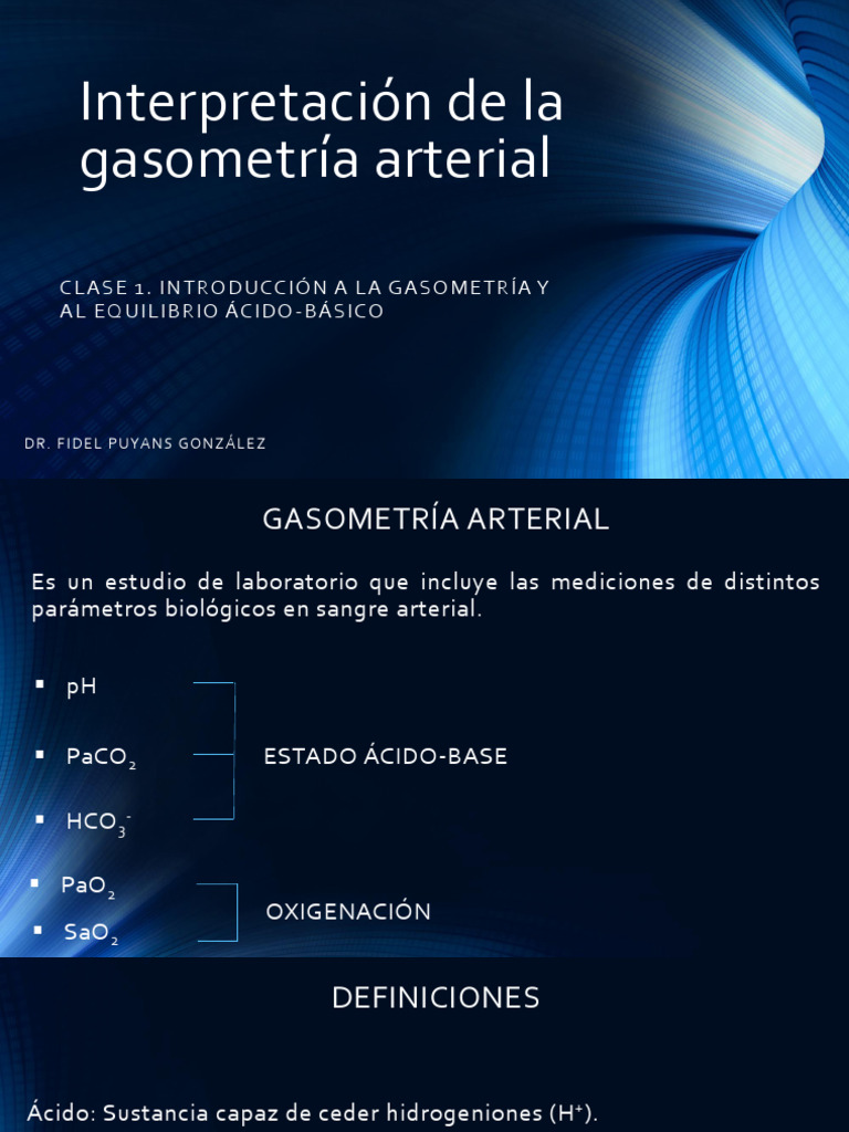 Curso Interpretación de La Gasometría Arterial Clase 1 Introducción ...