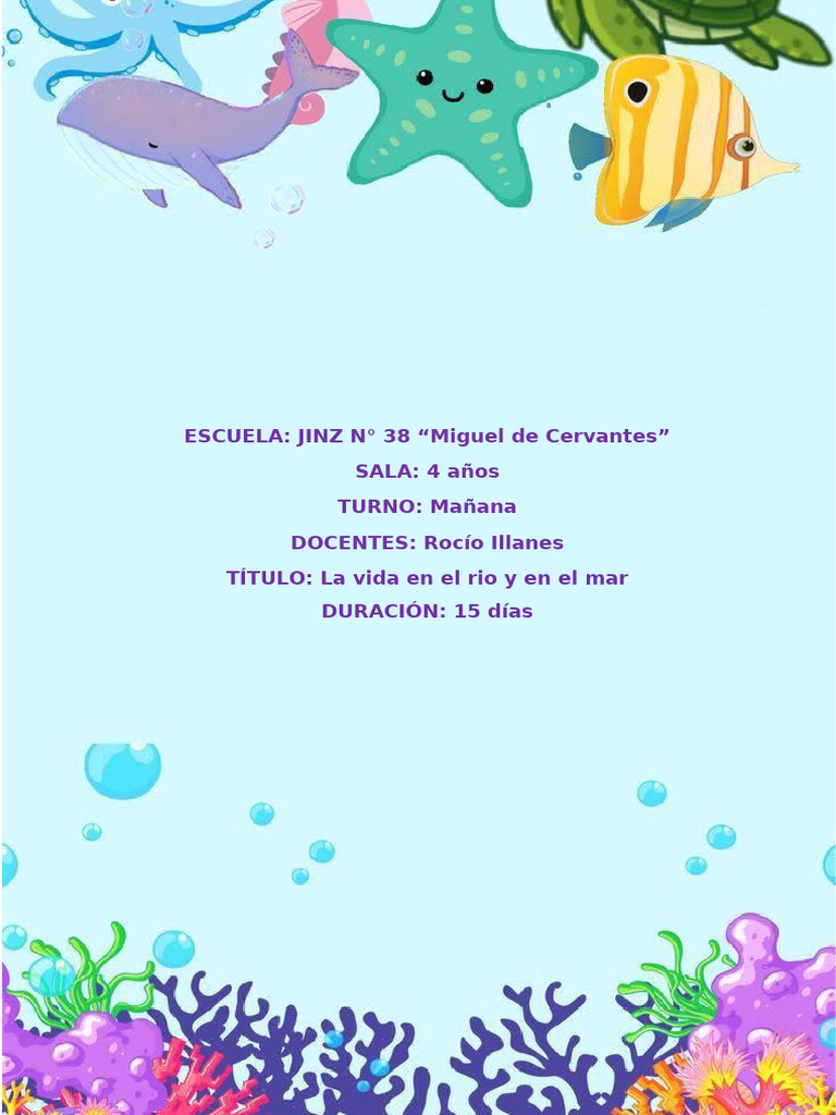 La Vida en El Rio y en Mar | PDF | Educación de la primera infancia