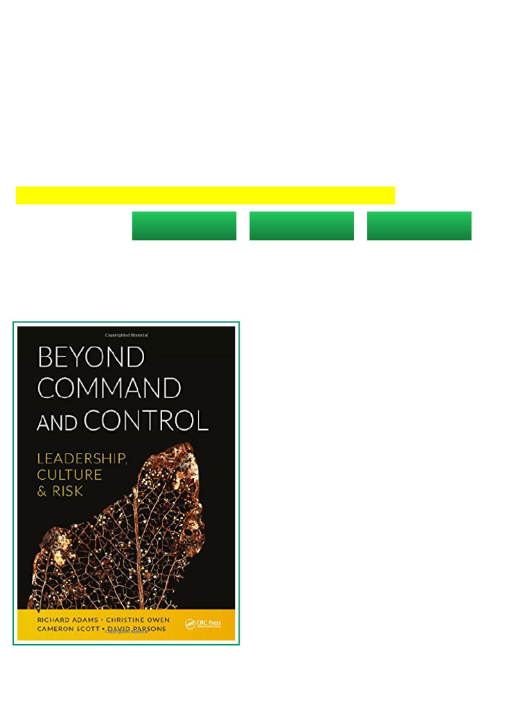 (Ebook) Beyond command and control : leadership, culture and risk by ...